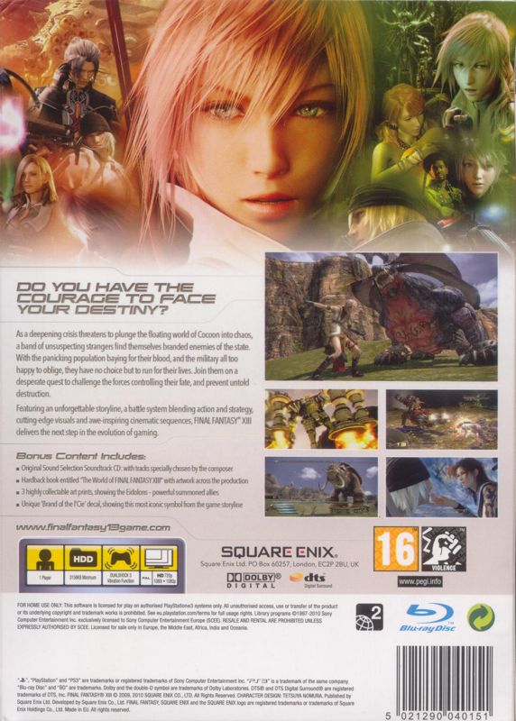 Final Fantasy XIII (Limited Collector's Edition) cover or packaging ...