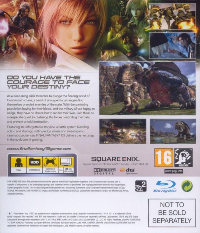 Final Fantasy XIII (Limited Collector's Edition) cover or packaging ...
