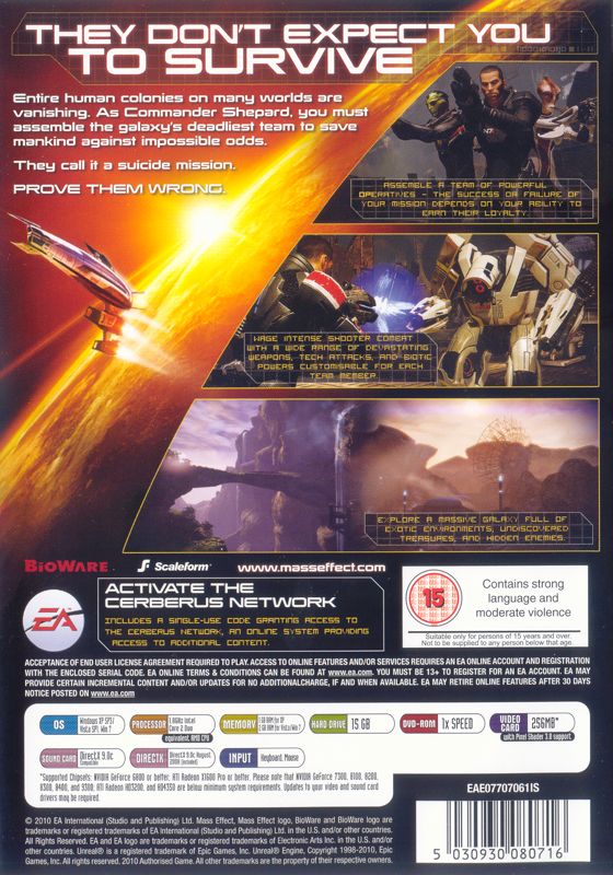 Mass Effect 2 cover or packaging material - MobyGames