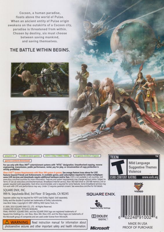 Final Fantasy XIII cover or packaging material - MobyGames