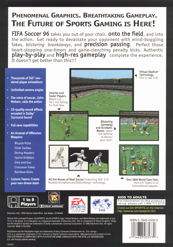 FIFA Soccer 96 cover or packaging material - MobyGames