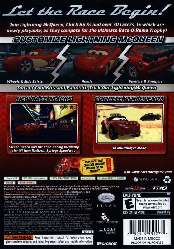 Disney•Pixar Cars: Race-O-Rama cover or packaging material - MobyGames