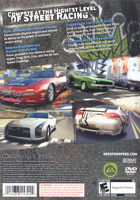 Need for Speed: ProStreet cover or packaging material - MobyGames