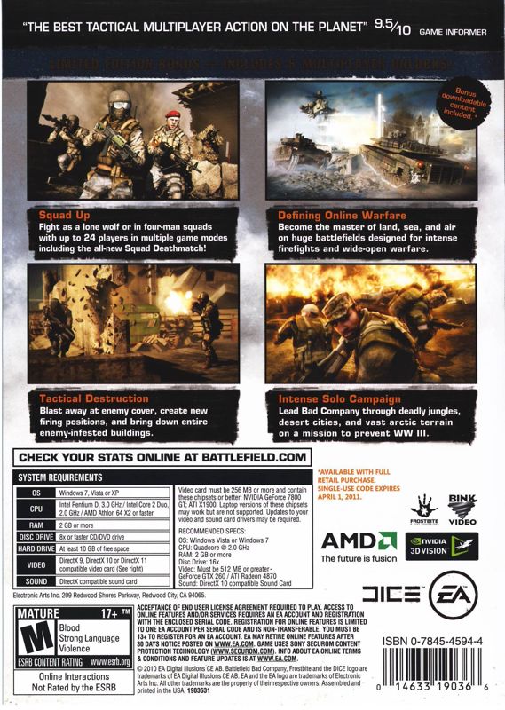 Battlefield: Bad Company 2 (Limited Edition) cover or packaging ...