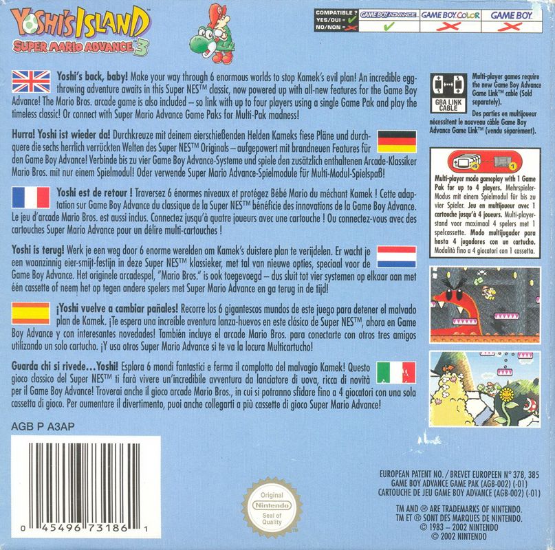 Yoshi's Island: Super Mario Advance 3 cover or packaging material ...