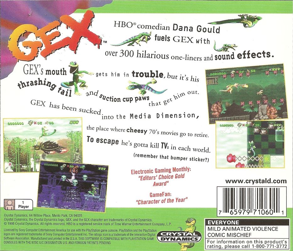 Gex cover or packaging material - MobyGames