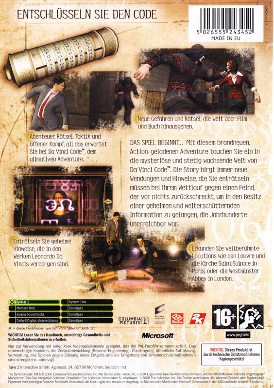 The Da Vinci Code cover or packaging material - MobyGames