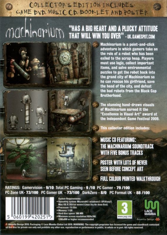 Machinarium (Collector's Edition) cover or packaging material - MobyGames