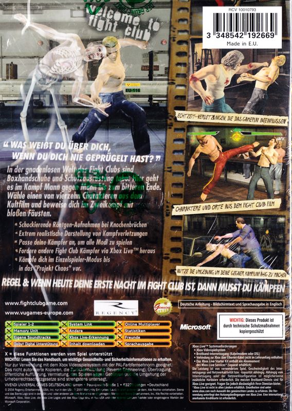 Fight Club cover or packaging material - MobyGames