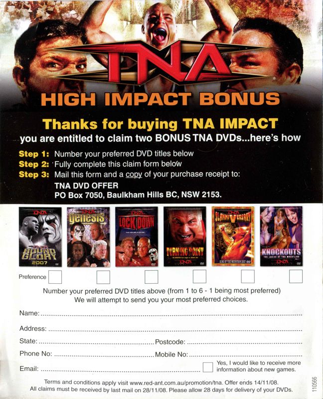 TNA iMPACT! cover or packaging material - MobyGames