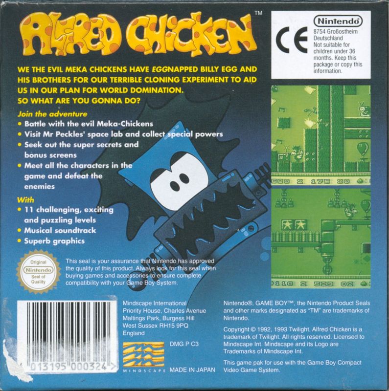 Alfred Chicken cover or packaging material - MobyGames