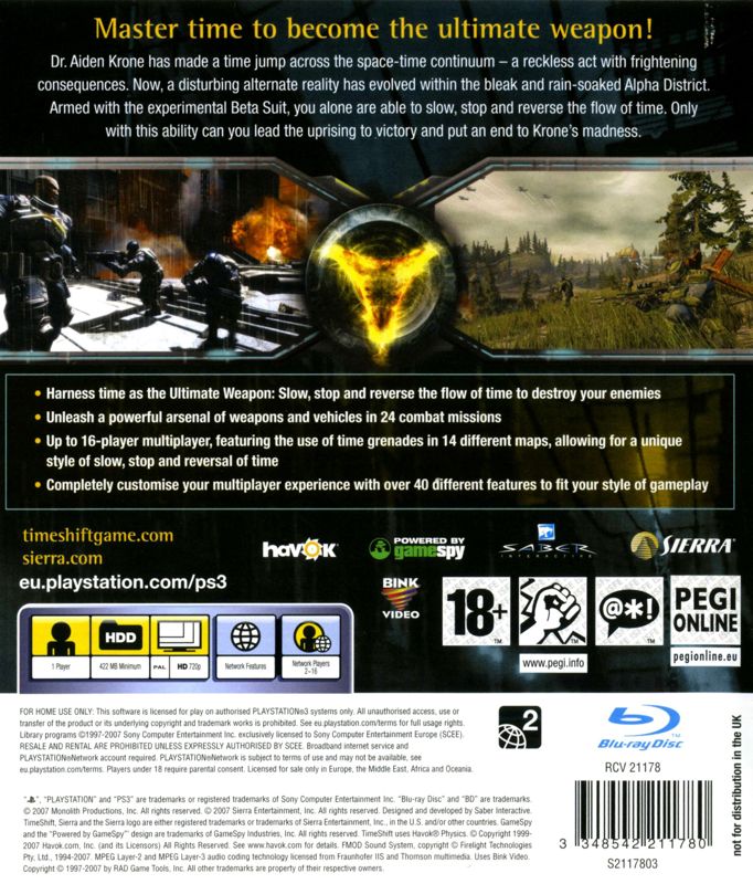 TimeShift cover or packaging material - MobyGames