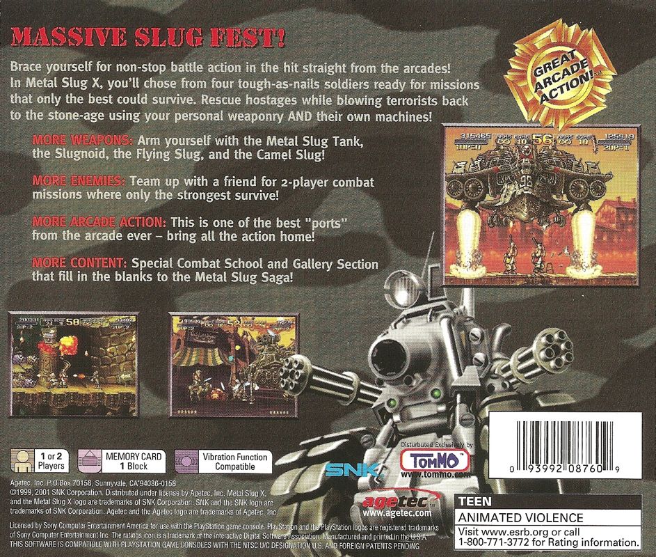 Metal Slug X cover or packaging material - MobyGames