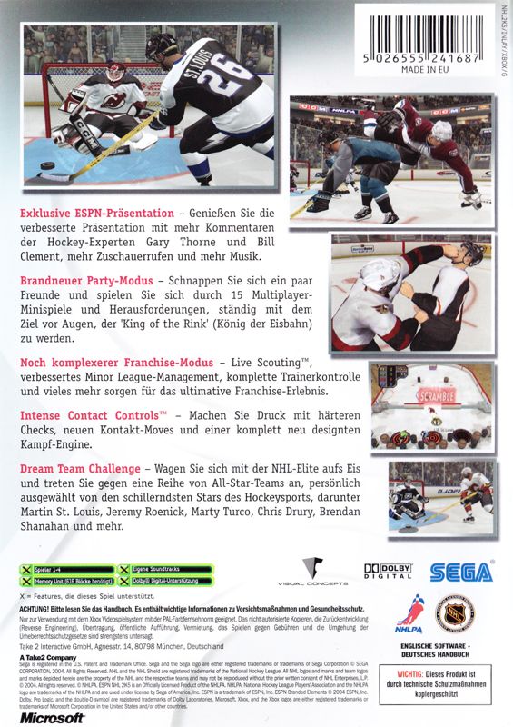 ESPN NHL 2K5 cover or packaging material - MobyGames