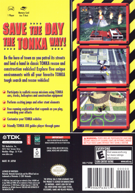 Tonka Rescue Patrol cover or packaging material - MobyGames