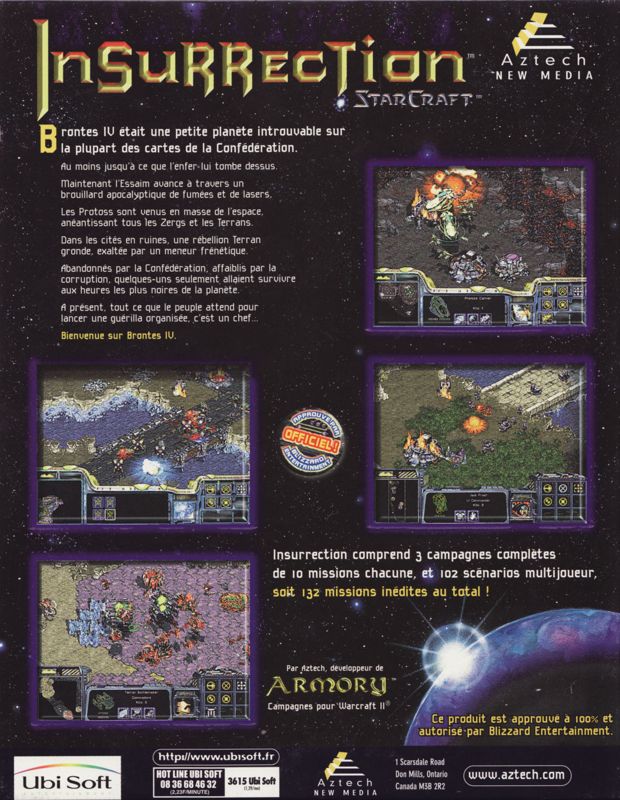 Insurrection: Campaigns for StarCraft cover or packaging material ...