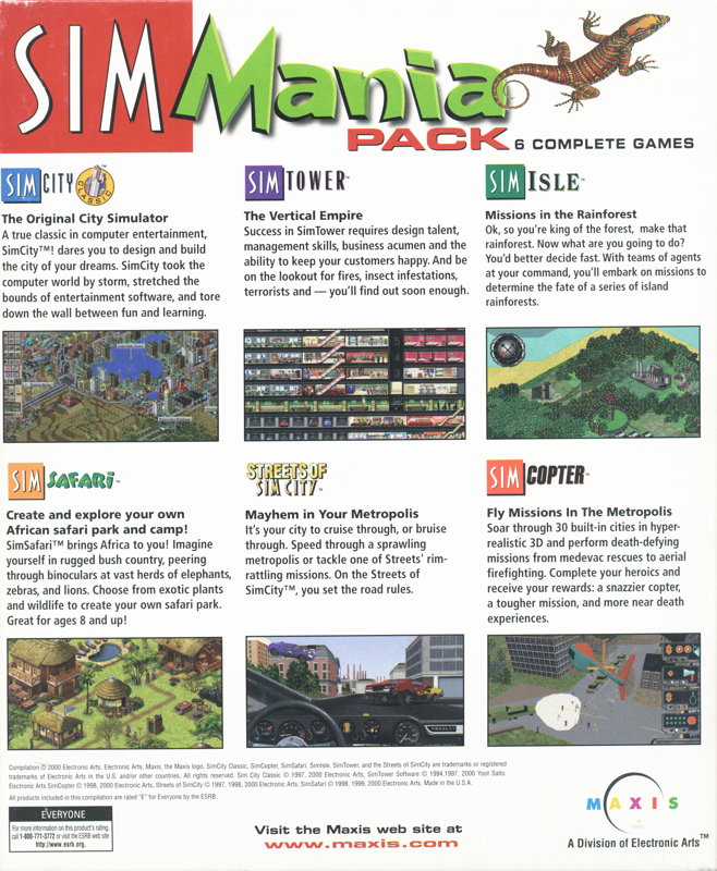 SimMania Pack cover or packaging material - MobyGames
