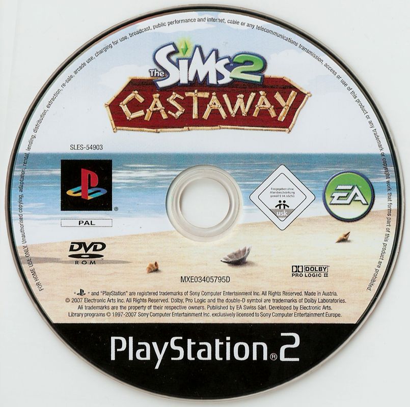 The Sims 2: Castaway cover or packaging material - MobyGames