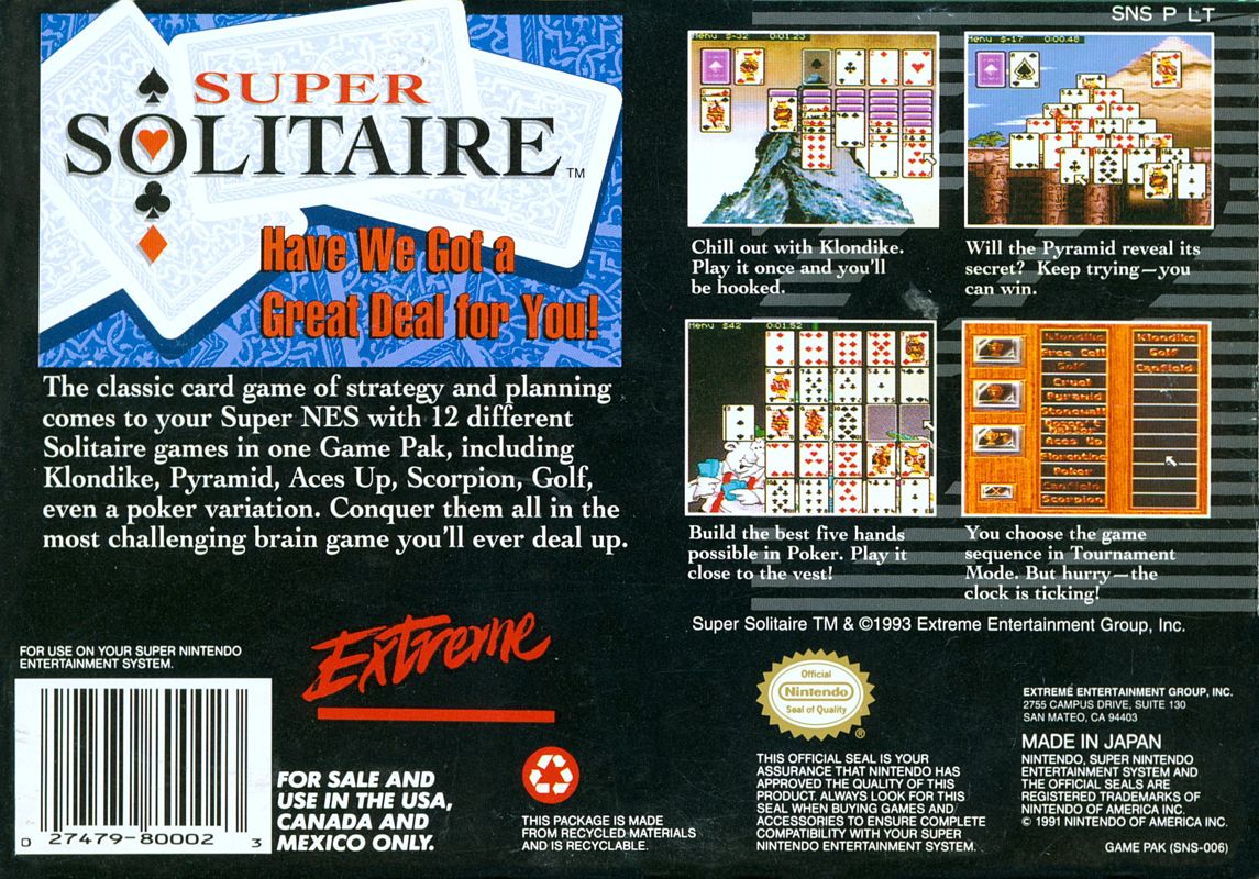 Super Solitaire cover or packaging material - MobyGames