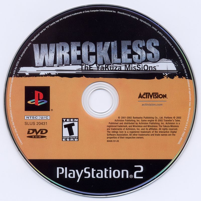 Wreckless: The Yakuza Missions cover or packaging material - MobyGames