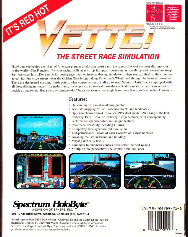 Vette! cover or packaging material - MobyGames