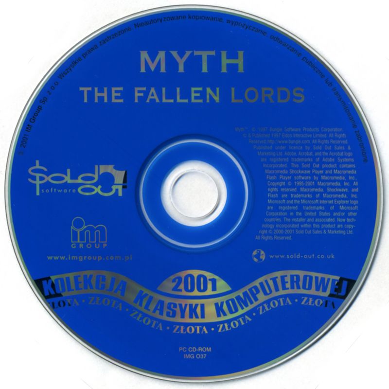 Myth: The Fallen Lords cover or packaging material - MobyGames