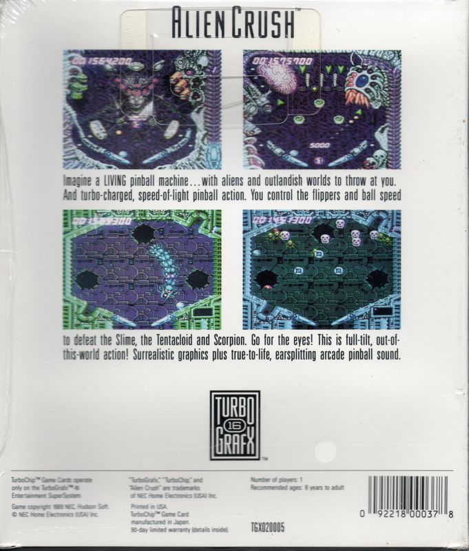 Alien Crush cover or packaging material - MobyGames