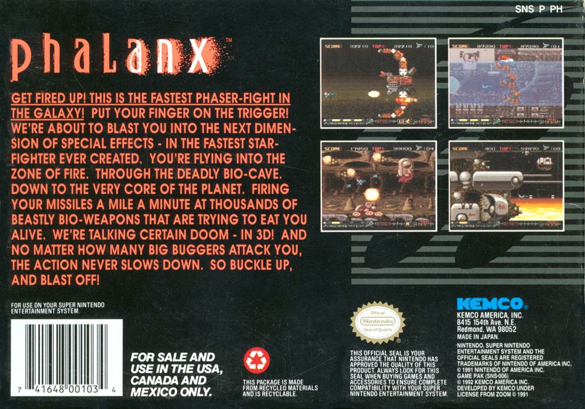 Phalanx cover or packaging material - MobyGames