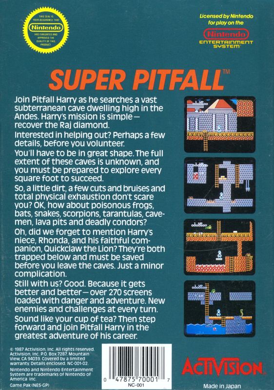 Super Pitfall cover or packaging material - MobyGames