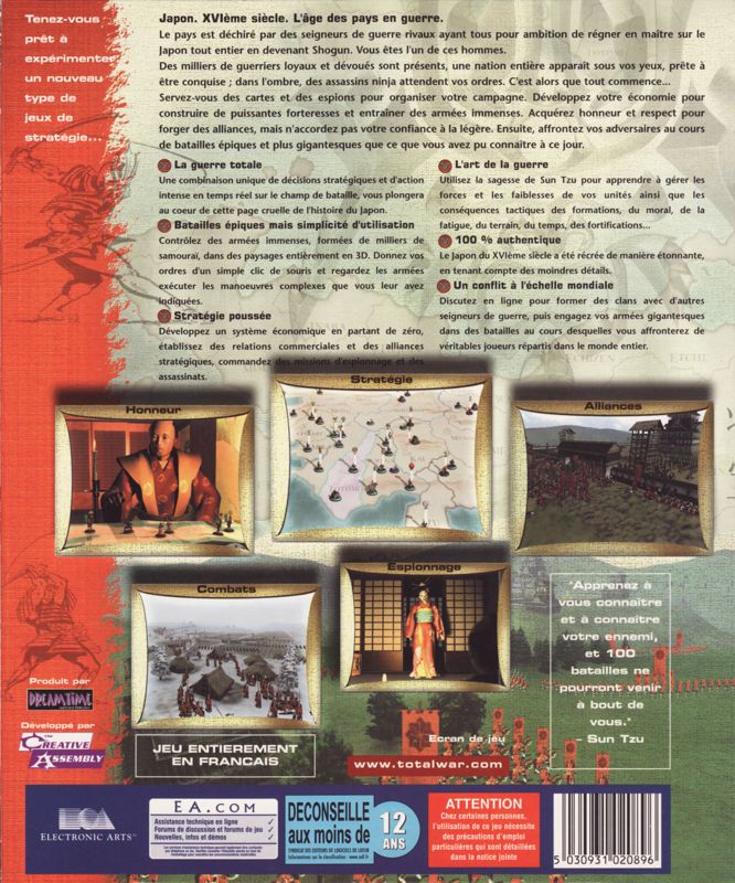 Shogun: Total War cover or packaging material - MobyGames