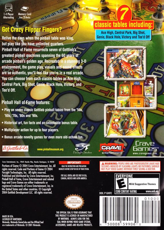 Pinball Hall of Fame: The Gottlieb Collection cover or packaging ...