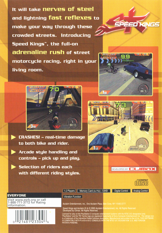 Speed Kings cover or packaging material - MobyGames