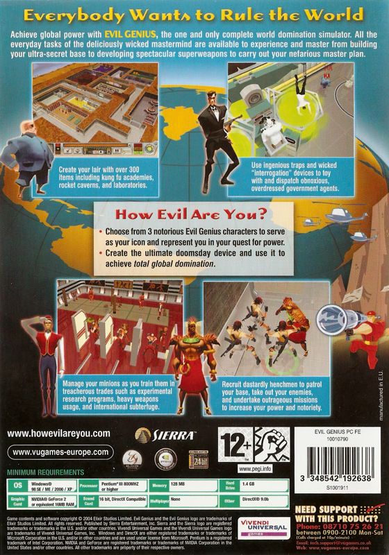 Evil Genius cover or packaging material - MobyGames