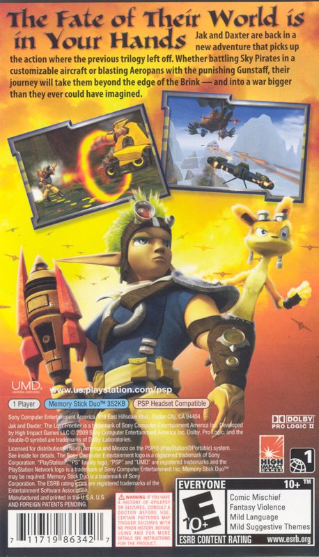 Jak and Daxter: The Lost Frontier cover or packaging material - MobyGames