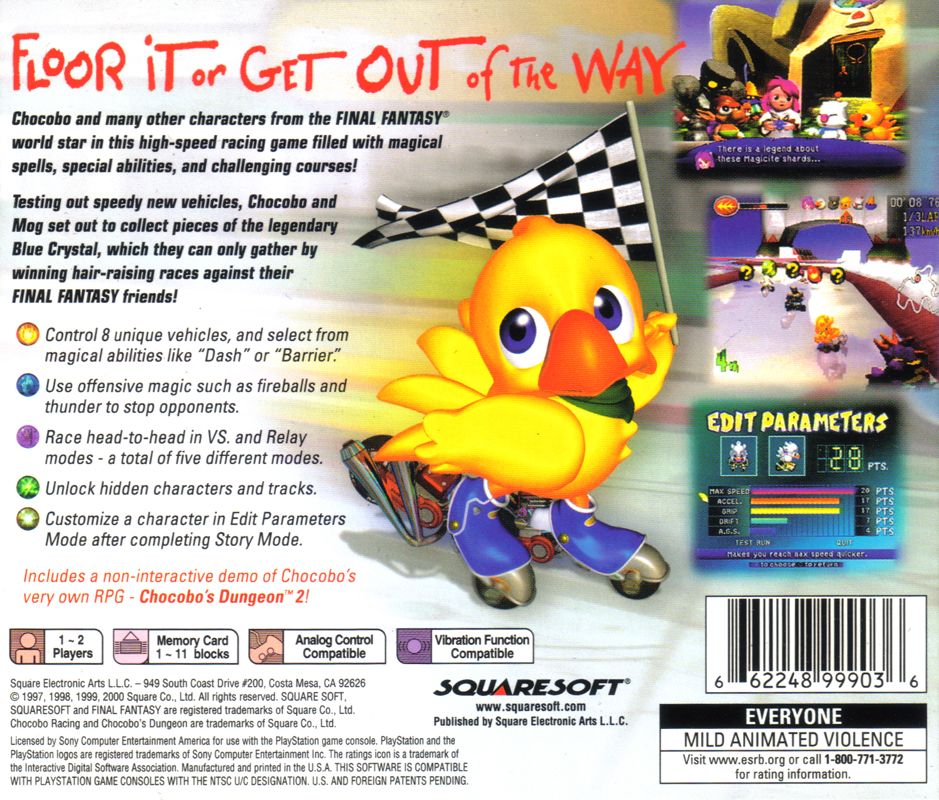 Chocobo Racing cover or packaging material - MobyGames