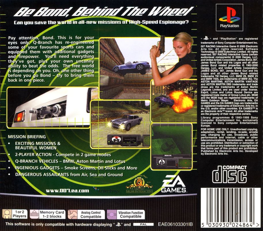 007: Racing cover or packaging material - MobyGames