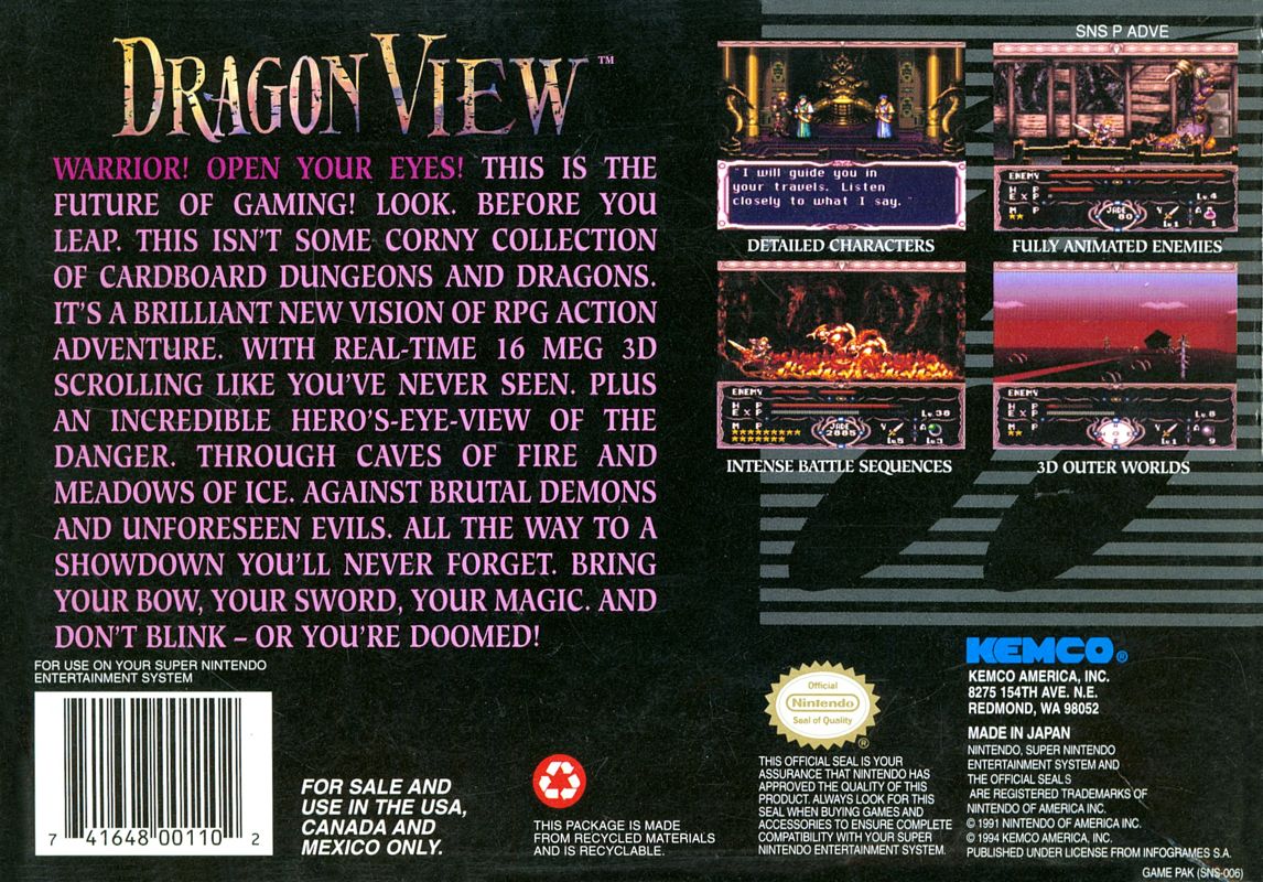 Dragon View cover or packaging material - MobyGames