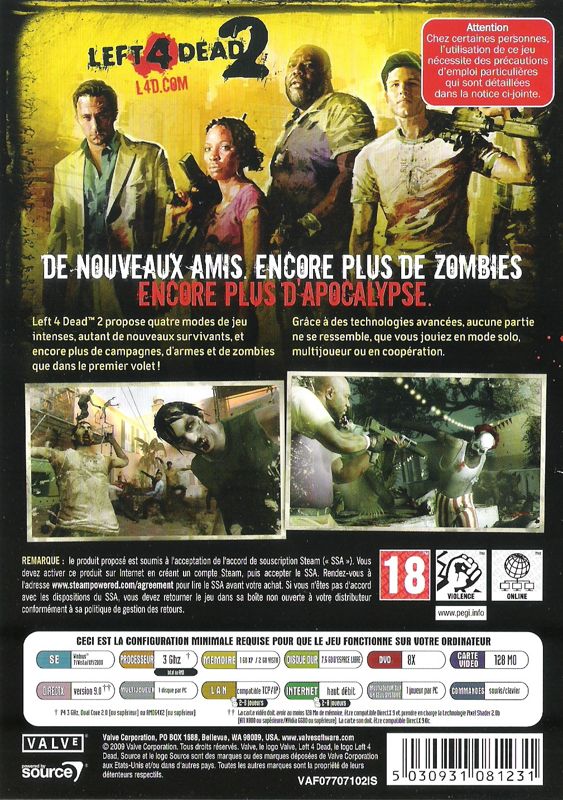 Left 4 Dead 2 cover or packaging material - MobyGames