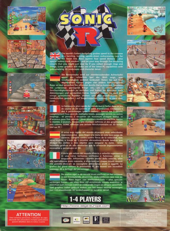 Sonic R cover or packaging material - MobyGames