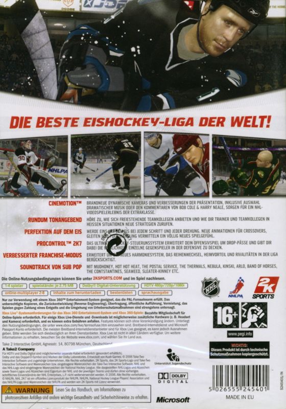 NHL 2K7 cover or packaging material - MobyGames