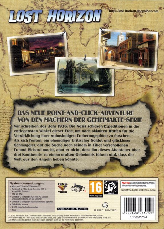 Lost Horizon cover or packaging material - MobyGames