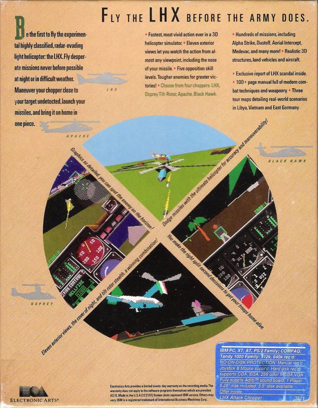 LHX: Attack Chopper cover or packaging material - MobyGames