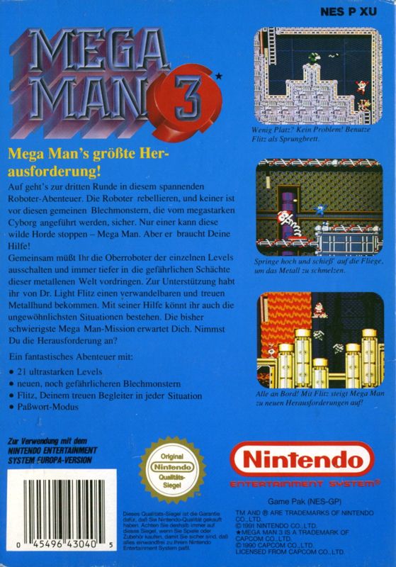 Mega Man 3 cover or packaging material - MobyGames