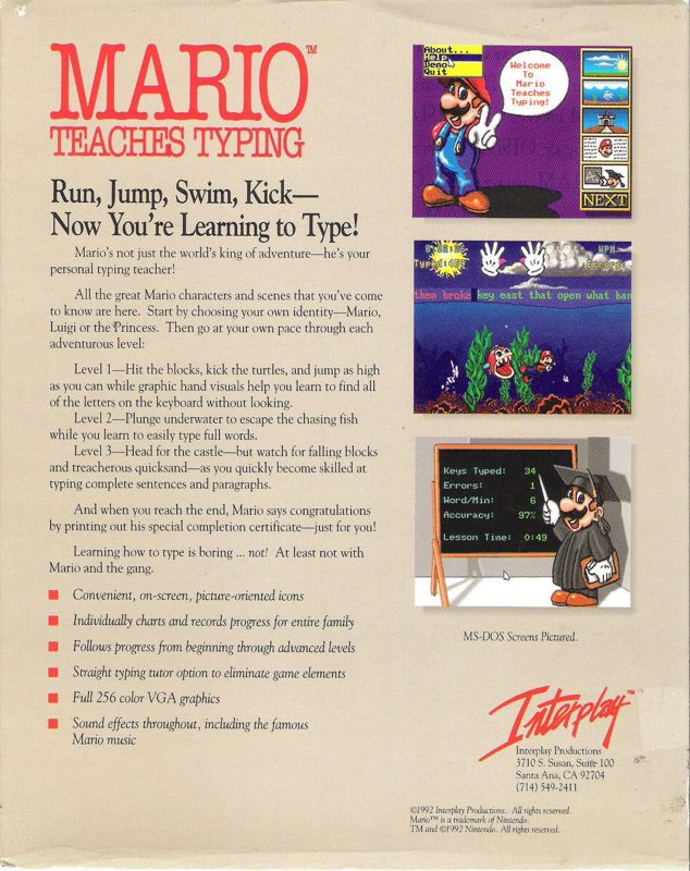 Mario Teaches Typing cover or packaging material - MobyGames