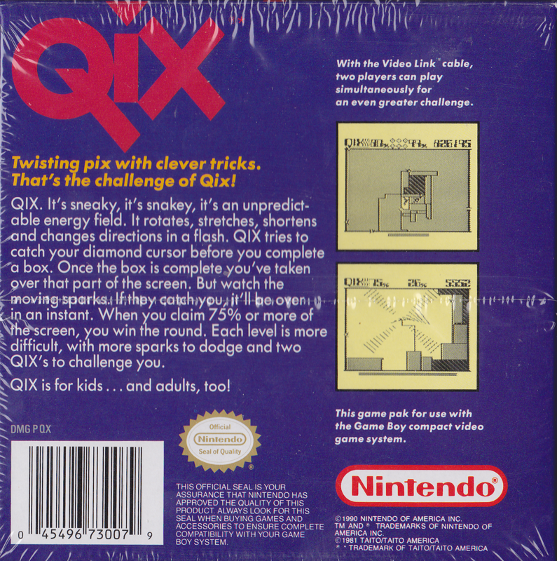 QIX cover or packaging material - MobyGames
