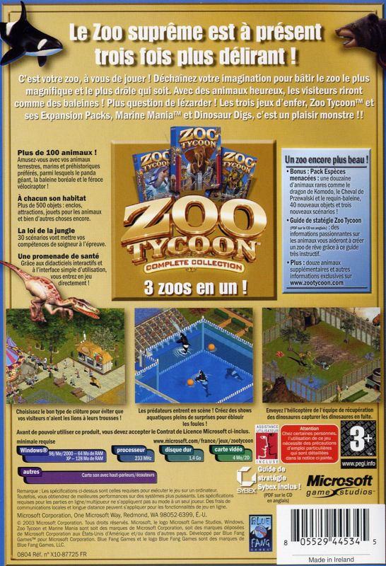 Zoo Tycoon: Complete Collection cover or packaging material - MobyGames