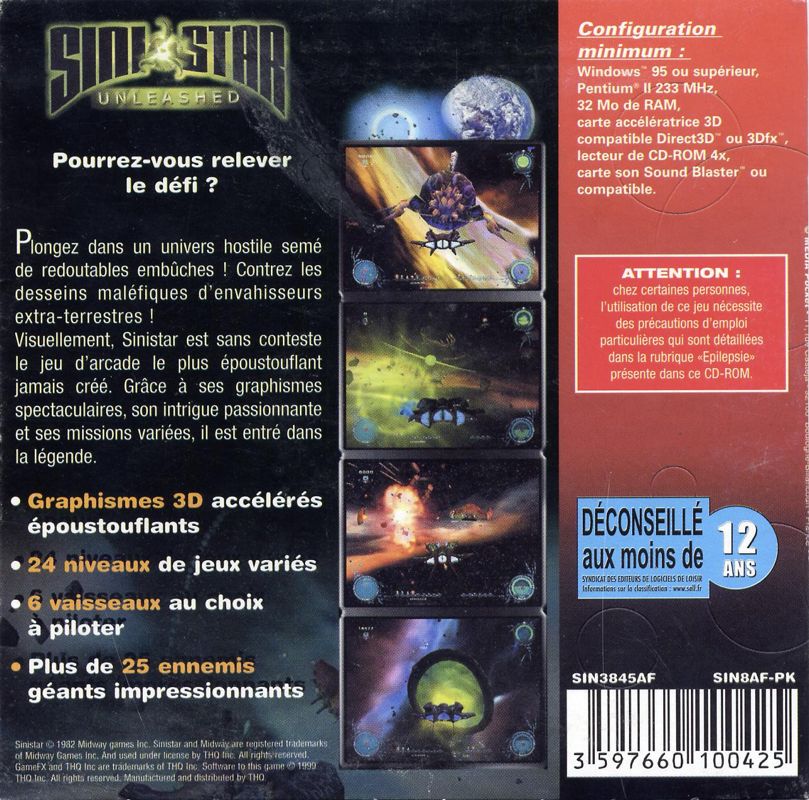 Sinistar: Unleashed cover or packaging material - MobyGames