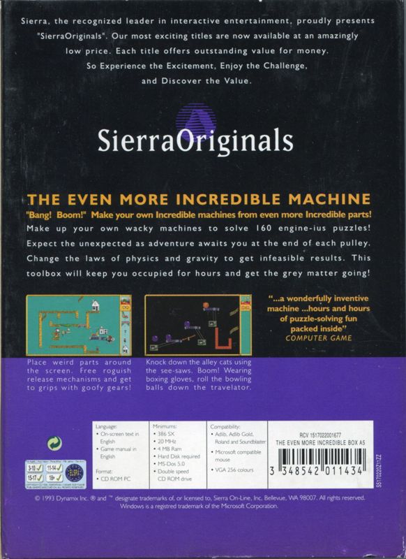 The Even More! Incredible Machine cover or packaging material - MobyGames