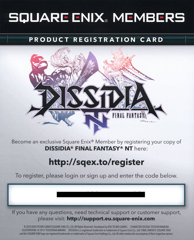 Dissidia: Final Fantasy NT cover or packaging material - MobyGames