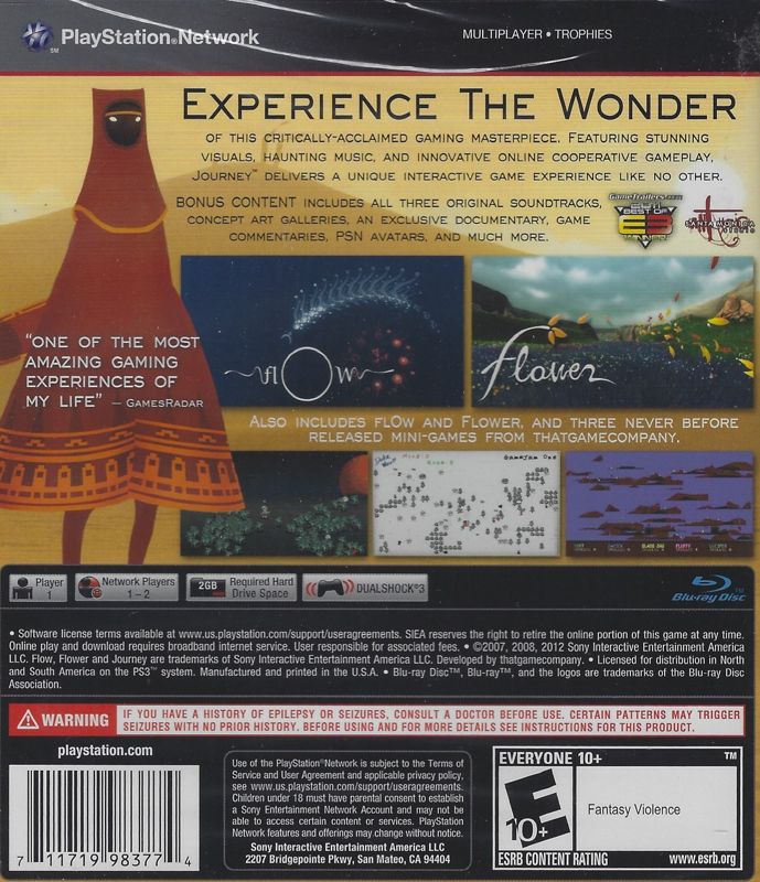 Journey: Collector's Edition cover or packaging material - MobyGames